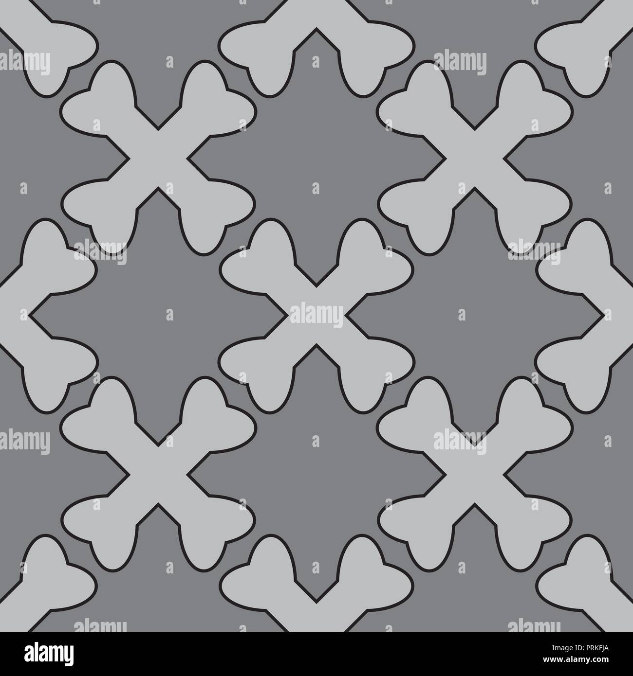Crossed bones pirate seamless pattern gray colors. Vector illustration ...