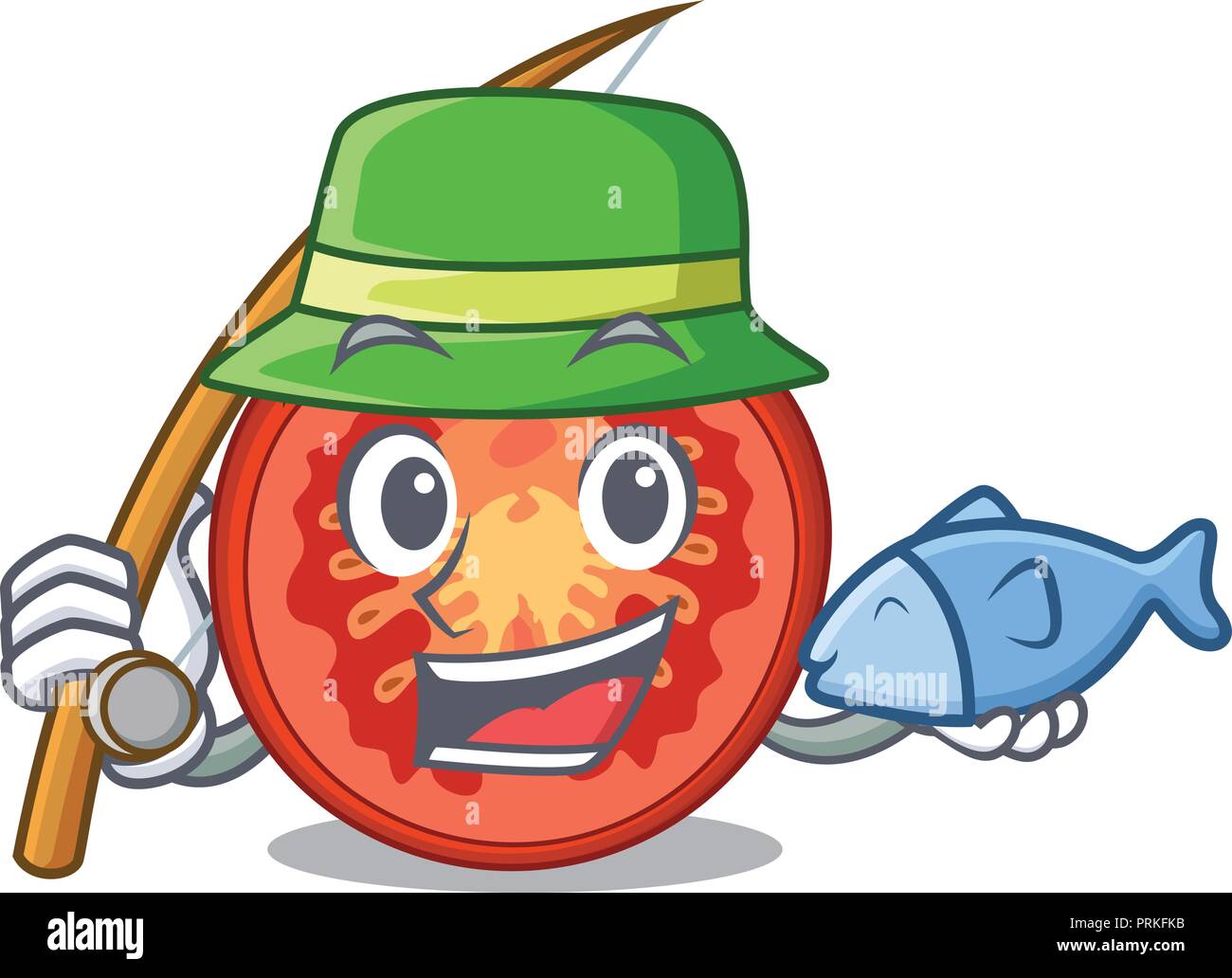 Fishing cartoon fresh tomato slices for cooking vector illustration ...
