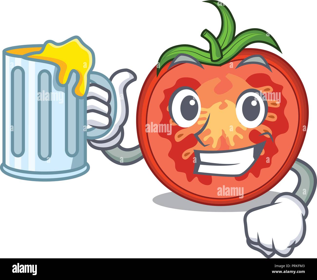 With juice cartoon fresh tomato slices for cooking vector illustration ...