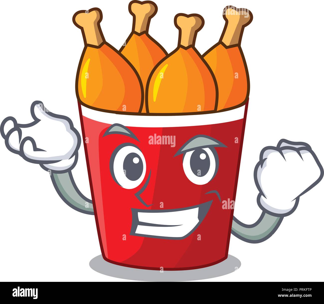 Successful fried chicken in red bucket cartoon Stock Vector Image & Art ...