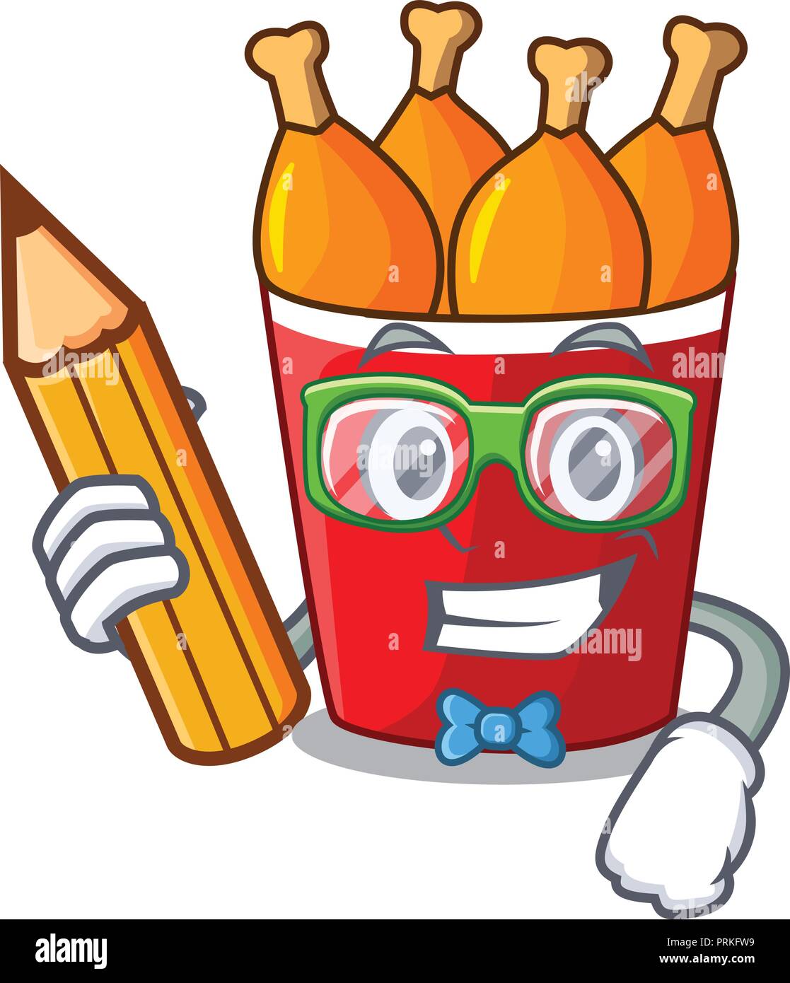 Student fried chicken in red bucket cartoon Stock Vector Image & Art ...