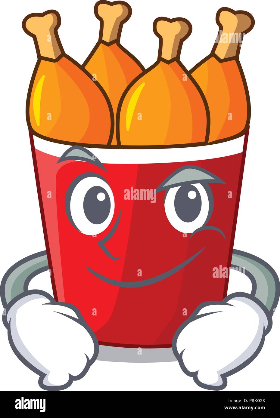Smirking fried chicken in red bucket cartoon Stock Vector Image & Art ...