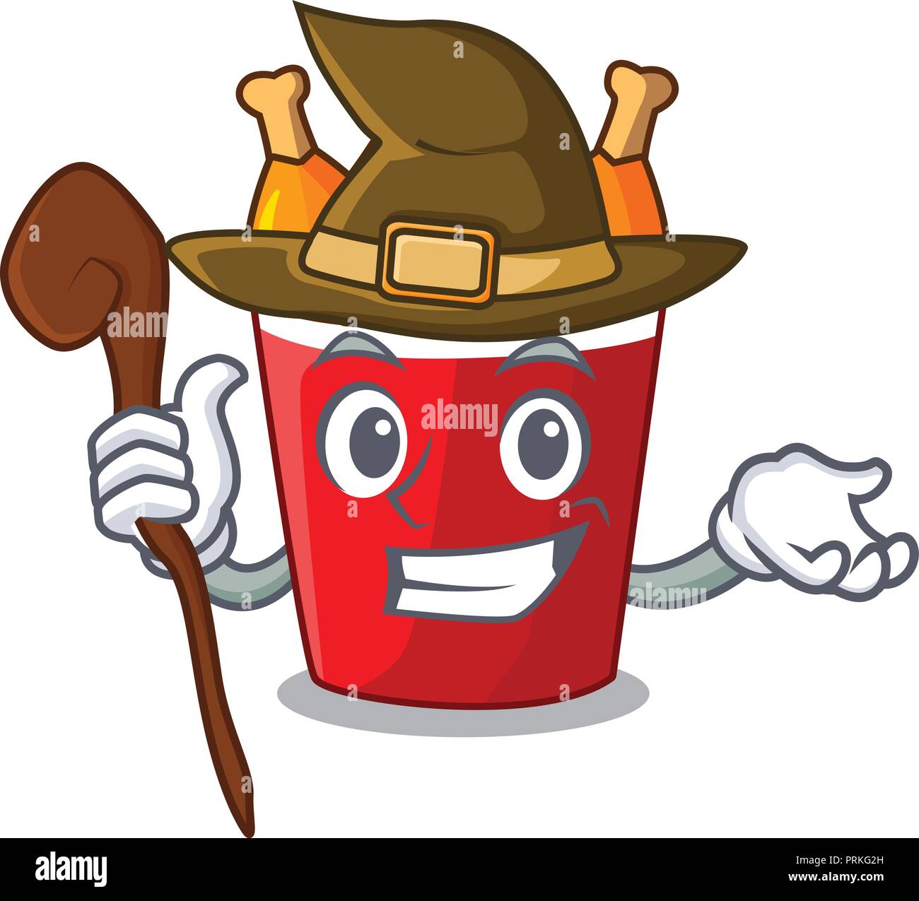 Witch fried chicken in big cartoon bucket box Stock Vector Image & Art ...