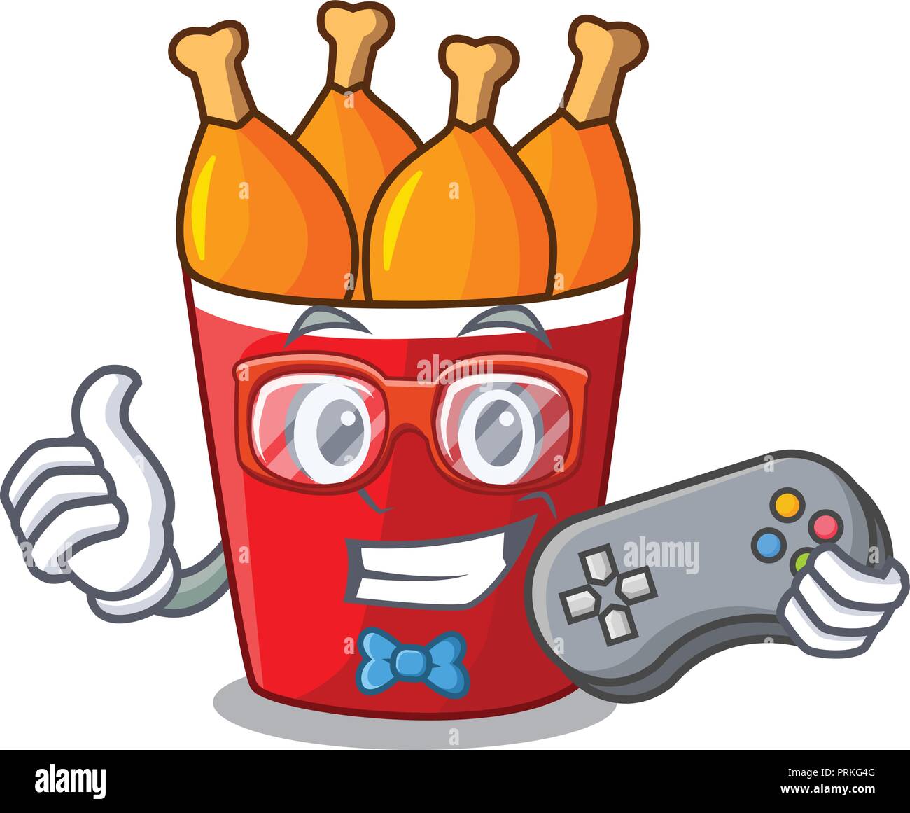 Gamer fried chicken in big cartoon bucket box Stock Vector Image & Art ...