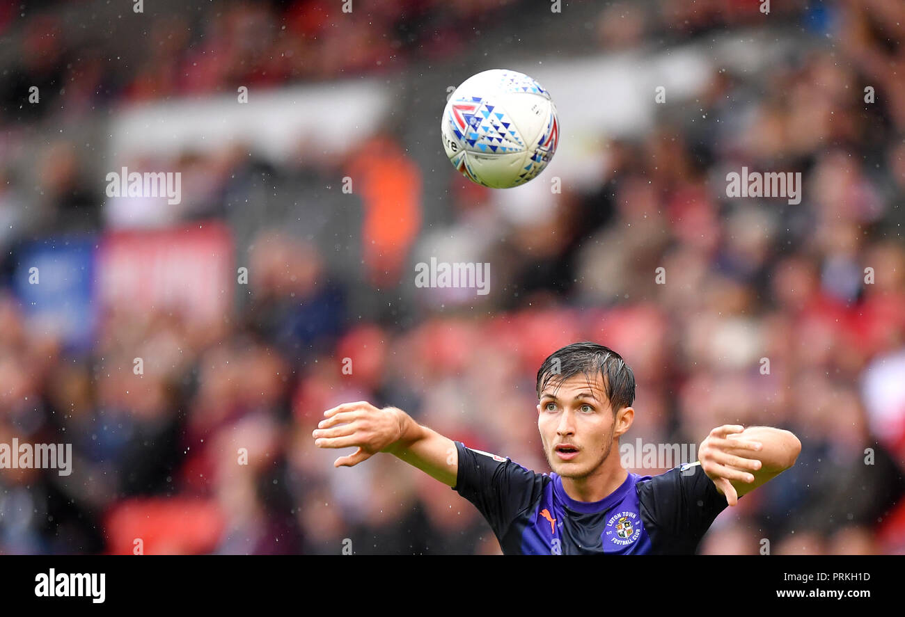 Luton Town's Dan Potts Stock Photo - Alamy