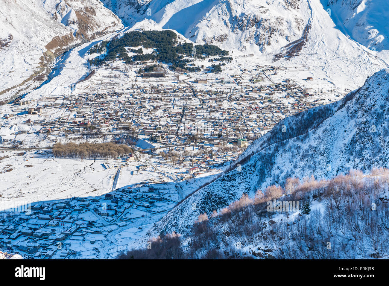 The view of Stepantsminda town in Georgia Stock Photo - Alamy