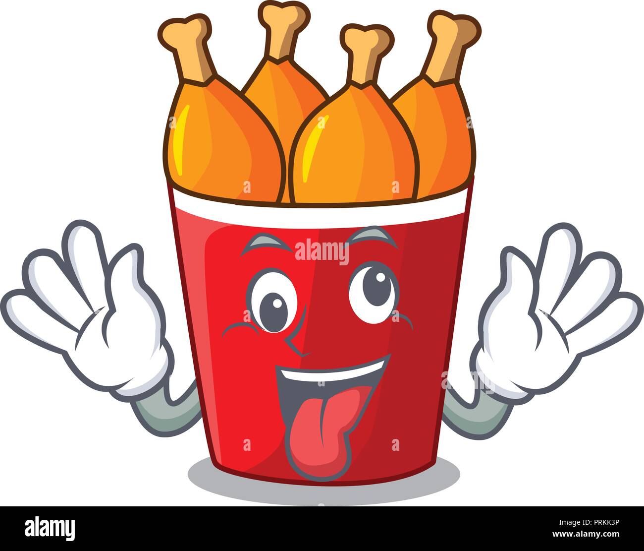 Crazy fried chicken bucket isolated on mascot Stock Vector Image & Art ...