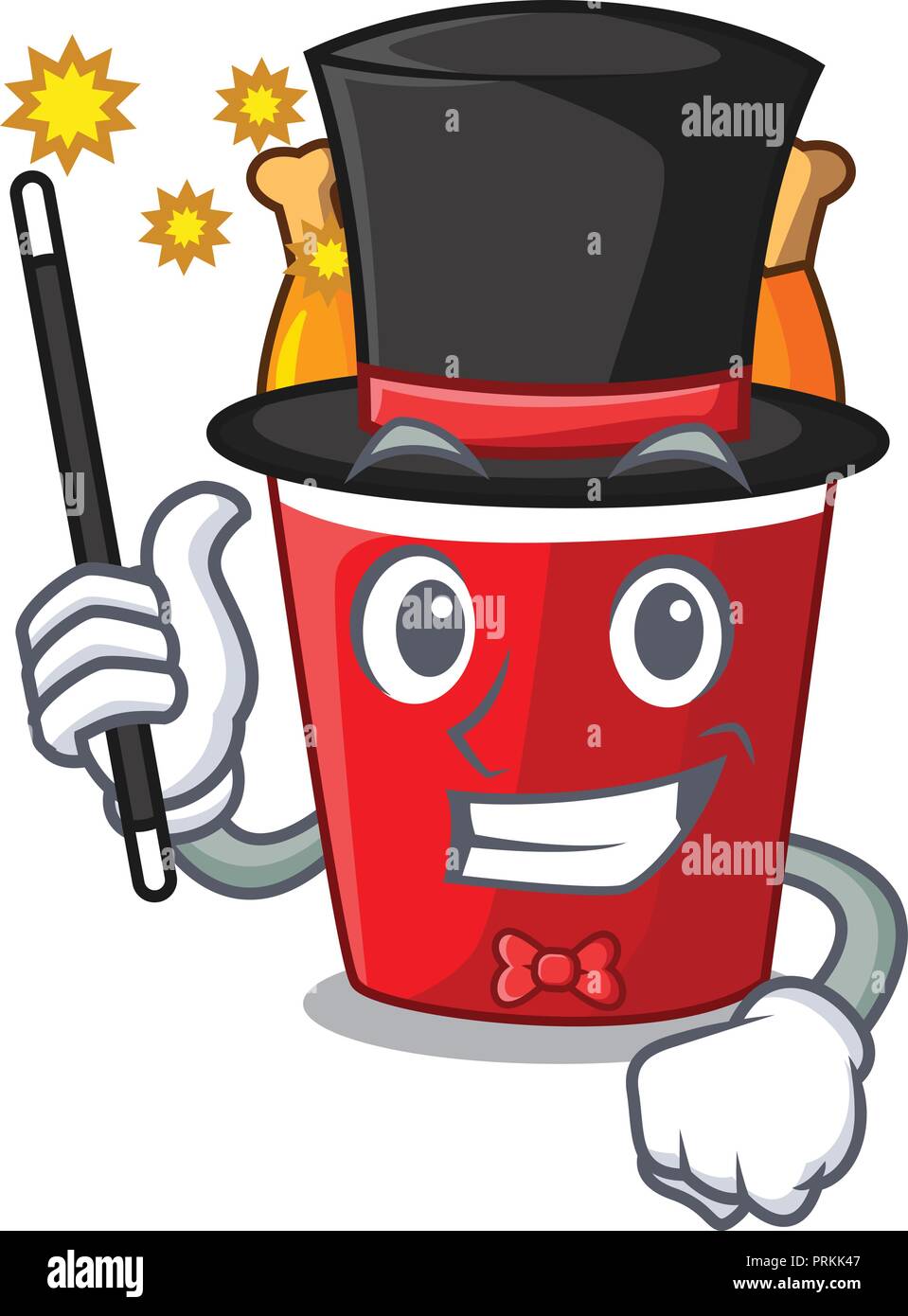 Magician fried chicken bucket isolated on mascot Stock Vector Image ...