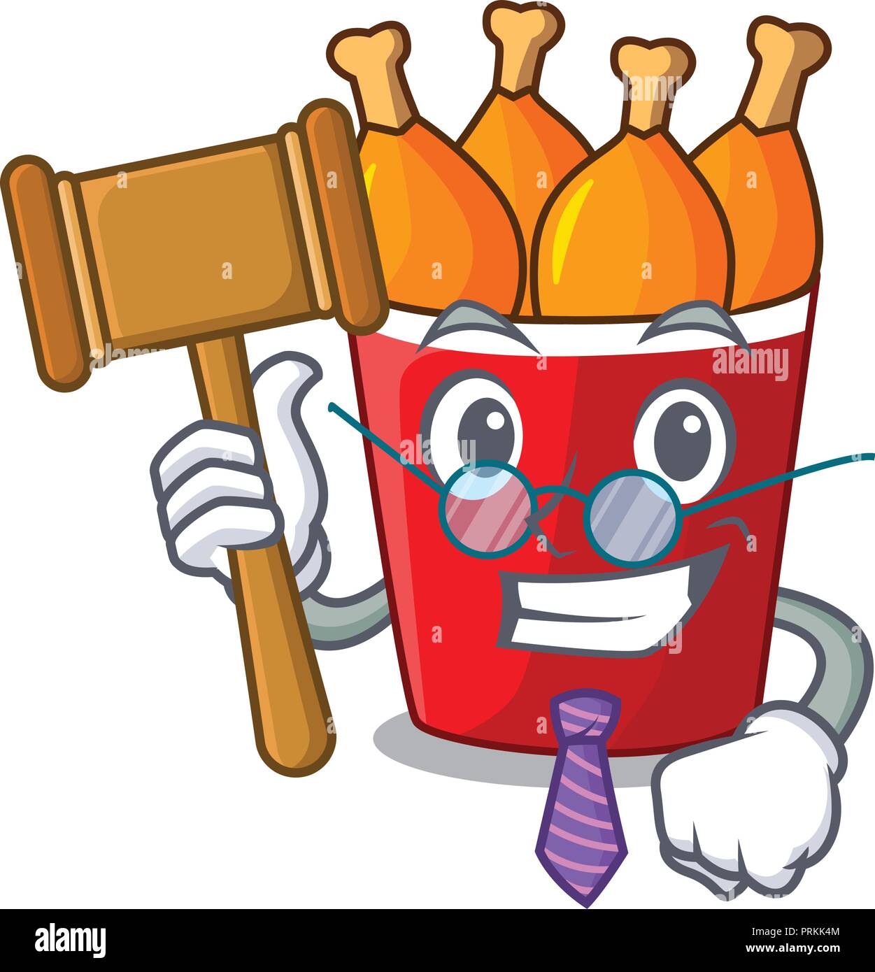 Judge fried chicken bucket isolated on mascot Stock Vector Image & Art ...