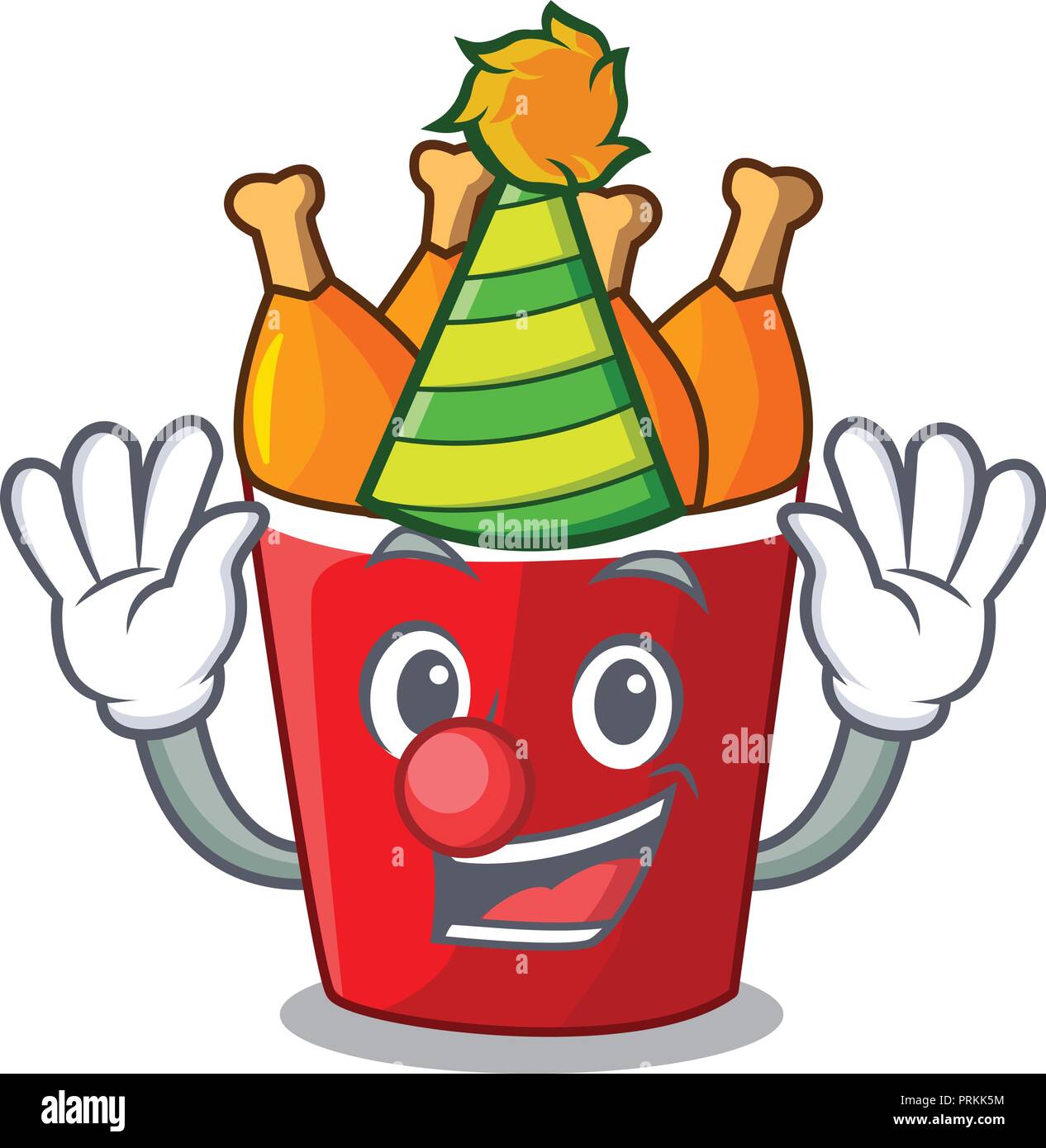 Clown fried chicken bucket isolated on mascot Stock Vector Image & Art ...