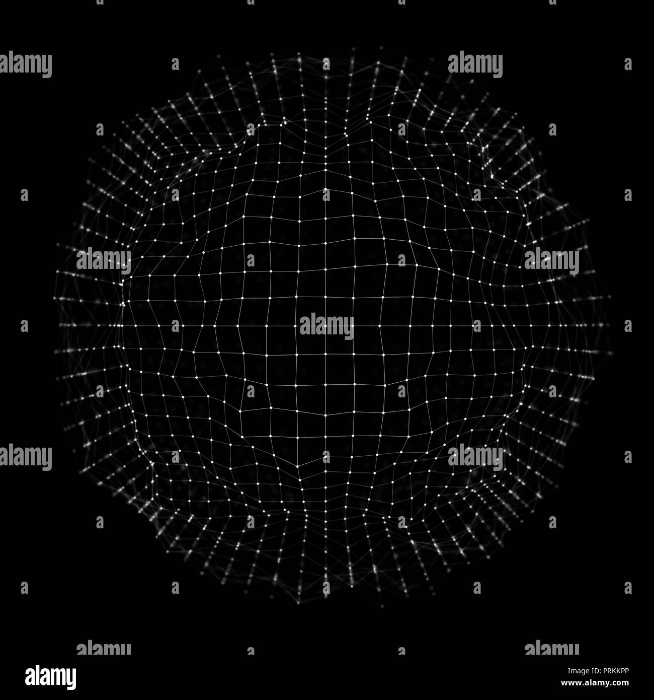 3D Sphere ,Edges and Points. Sphere Illustration. 3D Grid Design in ...