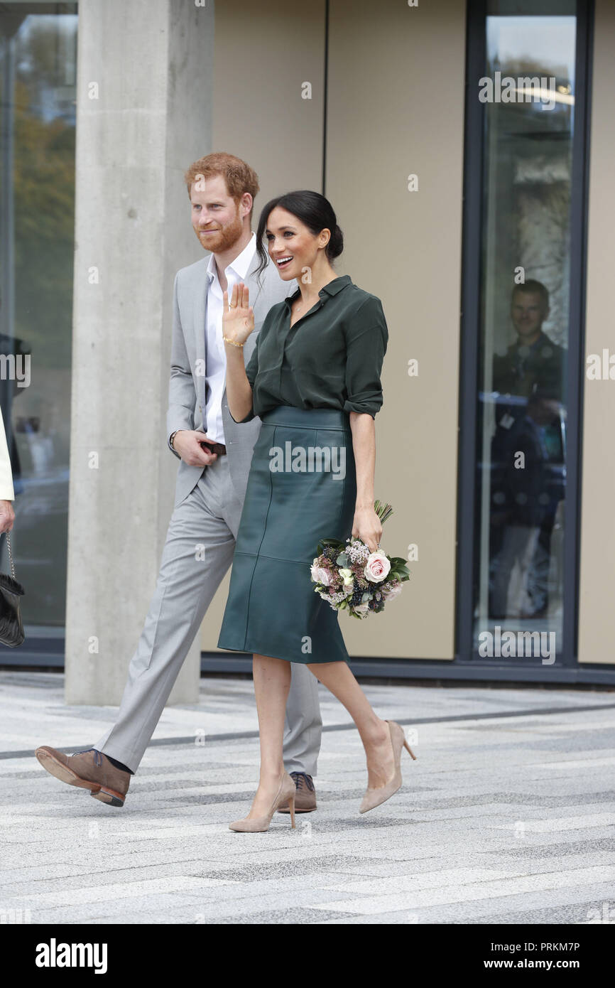 The Duke and Duchess of Sussex leave after visiting the University of ...