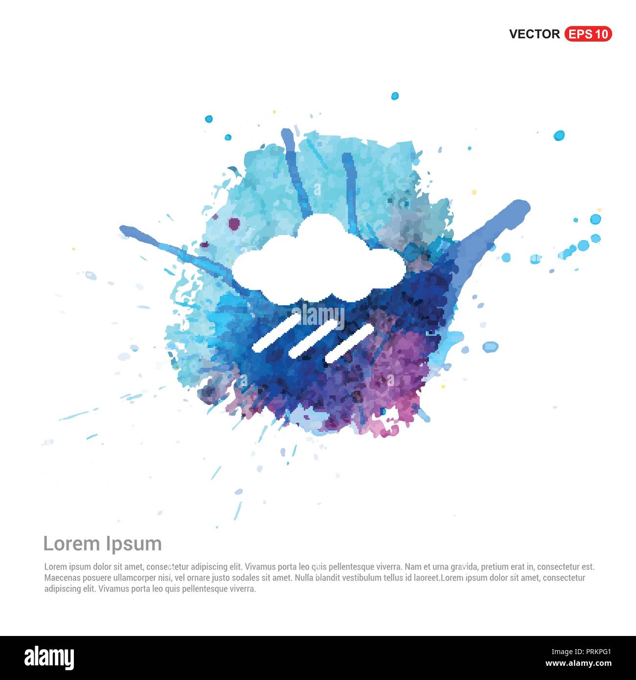 Rain Cloud Icon - Watercolor Background Stock Vector Image & Art - Alamy