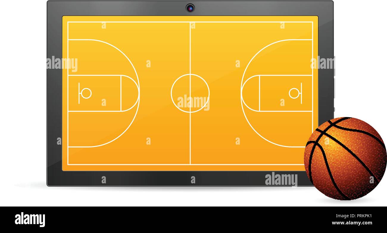 Tablet basketball on a white background. Vector illustration Stock ...