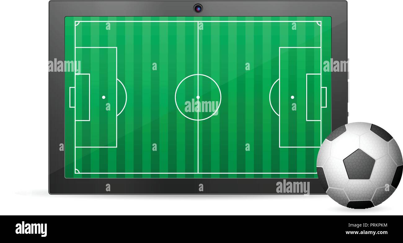 Tablet soccer on a white background. Vector illustration Stock Vector ...