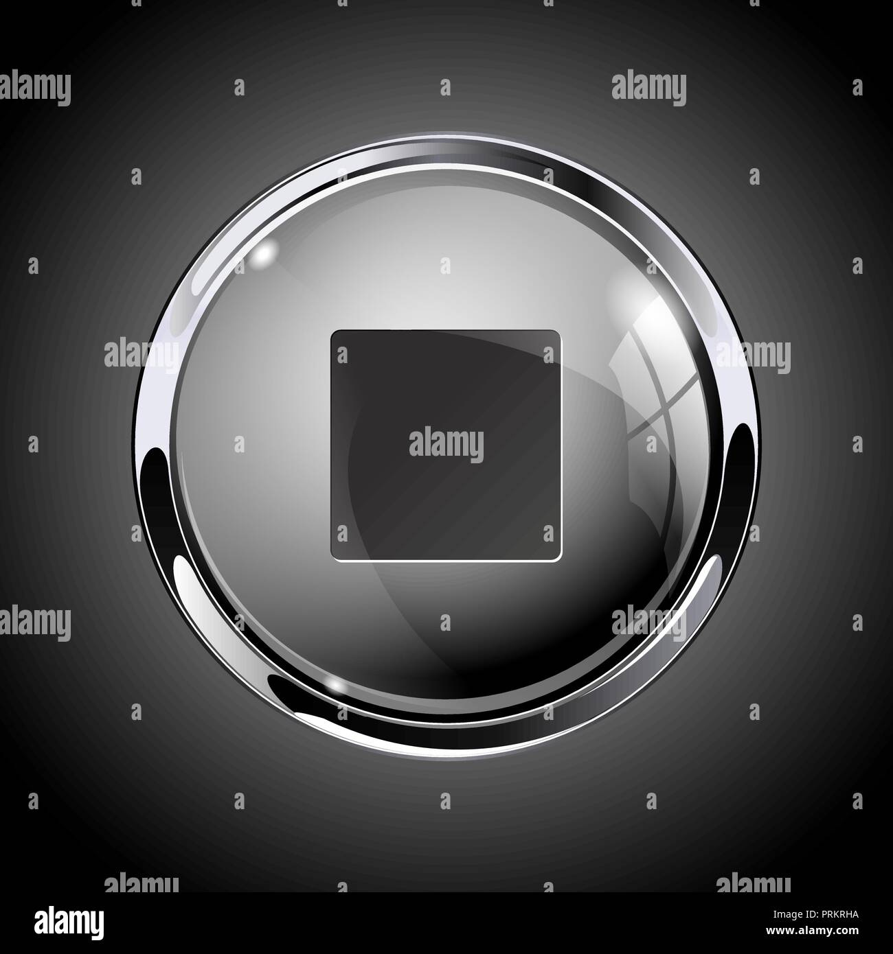 Round stop button Stock Vector Images - Alamy