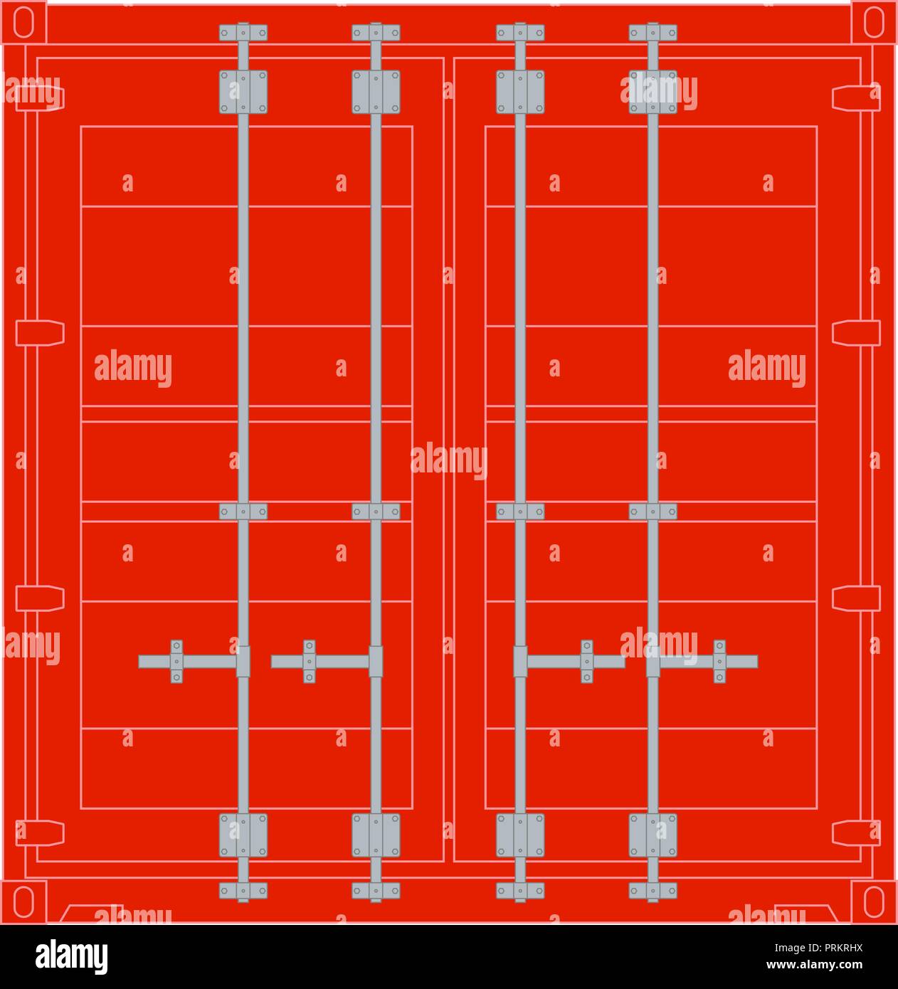 Red shipping container Stock Vector Images - Alamy