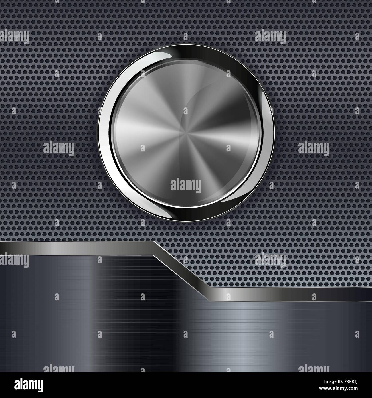 Metal background with round chrome button Stock Vector Image & Art - Alamy