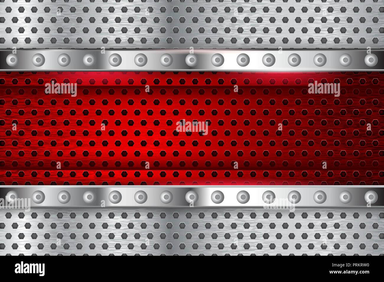 Metal perforated texture with red element Stock Vector Image & Art - Alamy