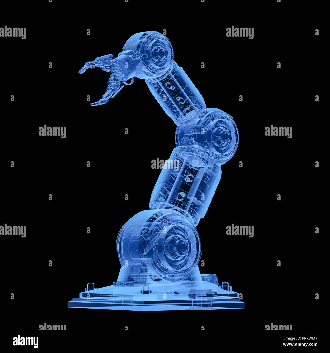 3d rendering x-ray robotic arm isolated on black background Stock Photo ...
