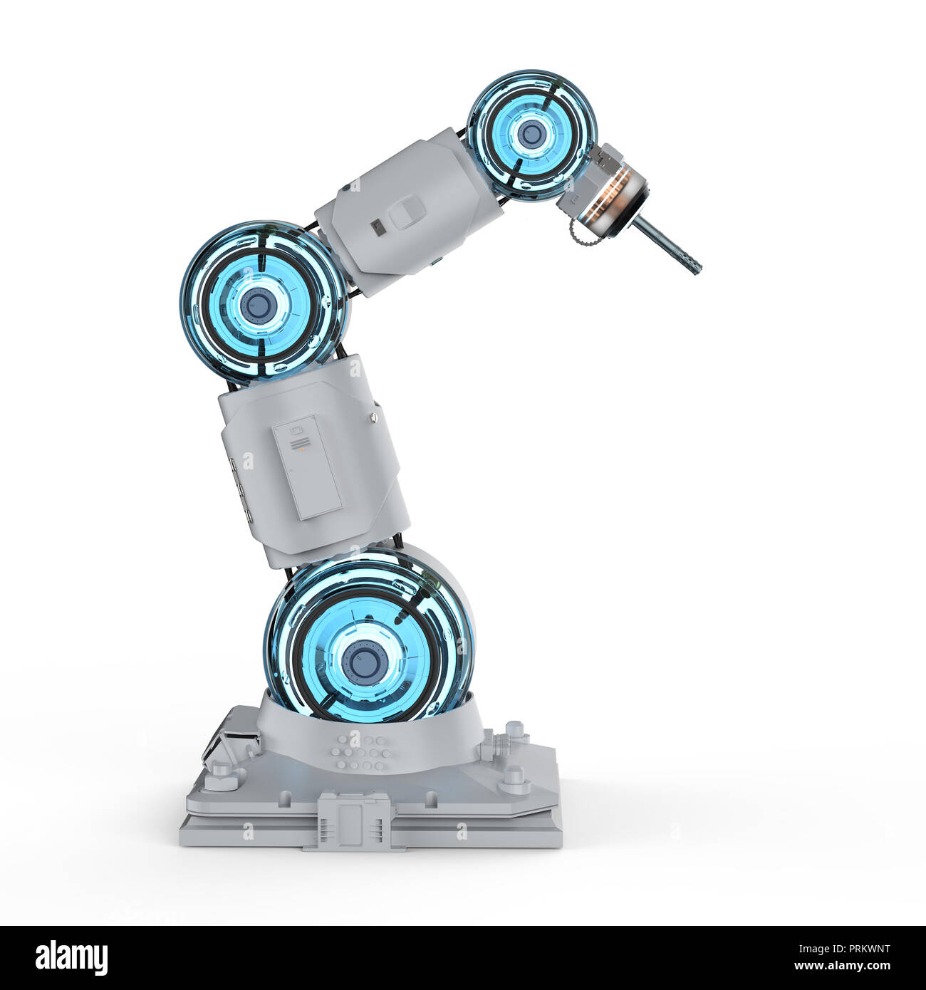 3d rendering welder robotic arm on white background Stock Photo - Alamy