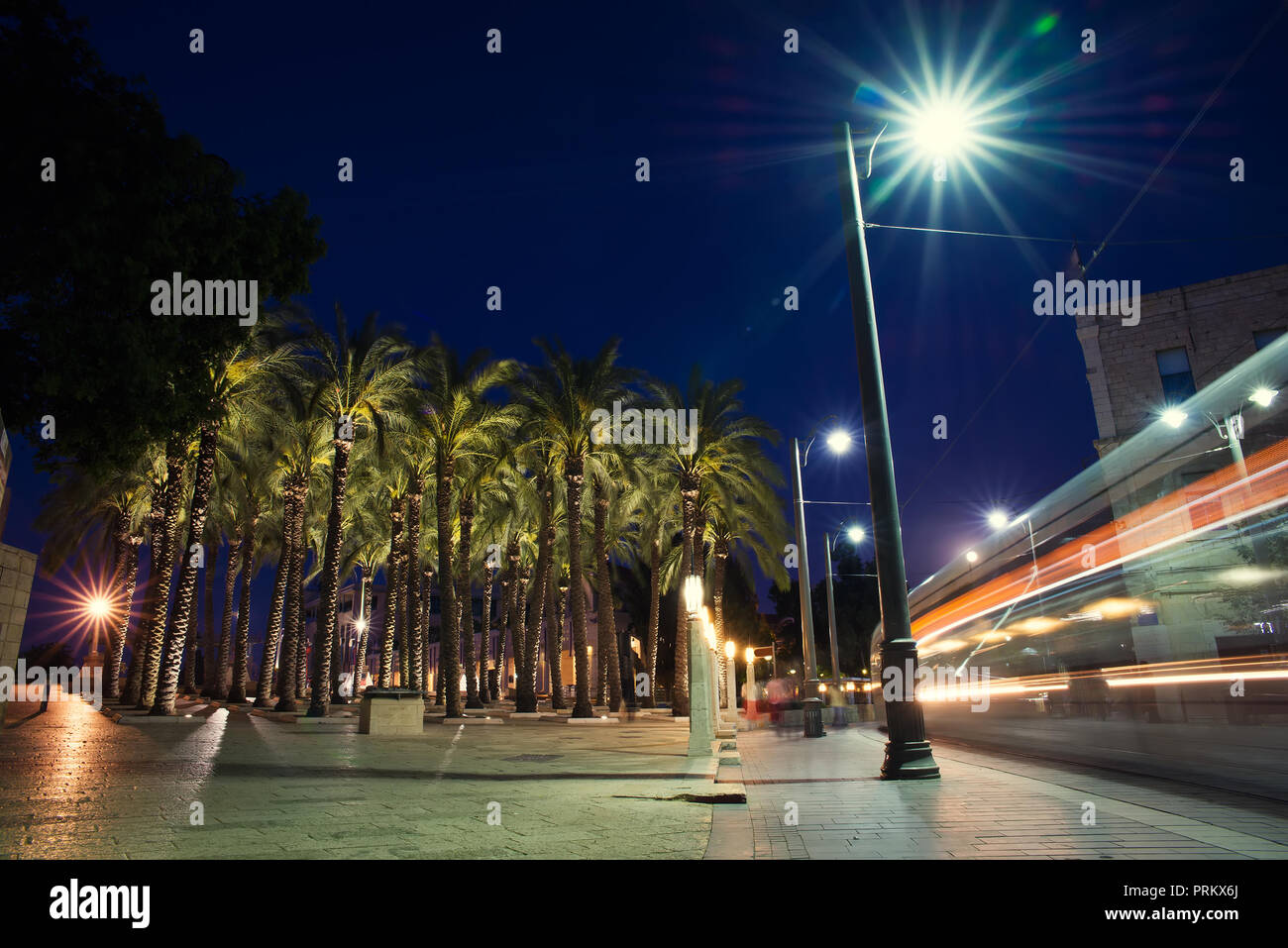JERUSALEM, ISRAEL - JUNE 1, 2015: Jaffa Road is one of the longest and ...