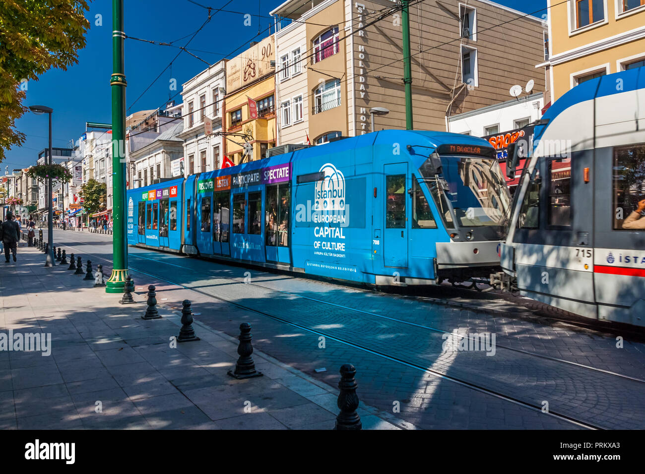Modern tram in the streets of Istanbul, Turkey Stock Photo - Alamy