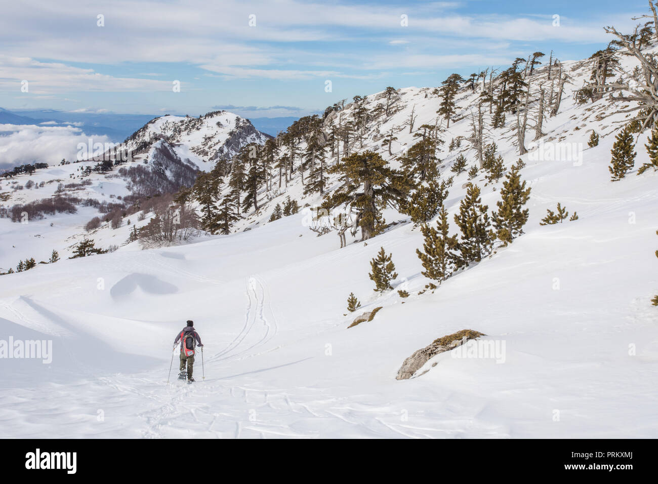 Trekking in the snow Stock Photo - Alamy