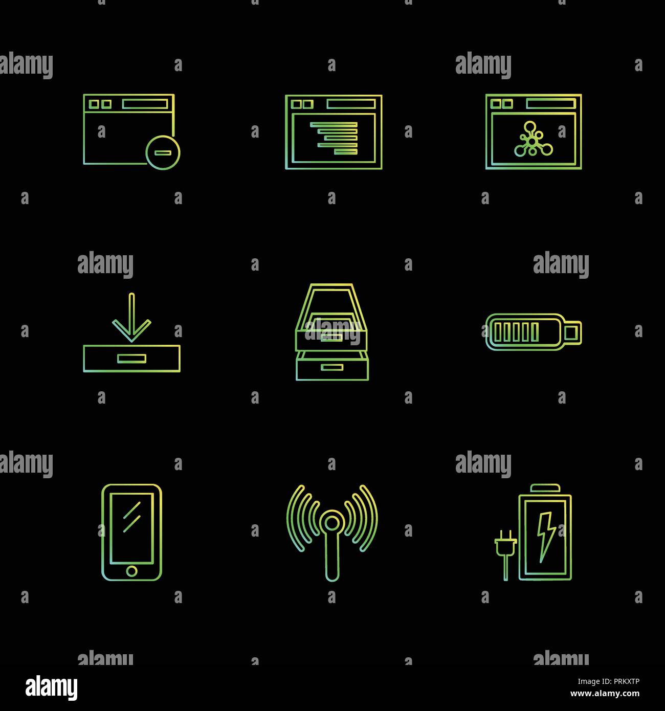 battery , wifi , network , infrared , signals , web , user interface ...