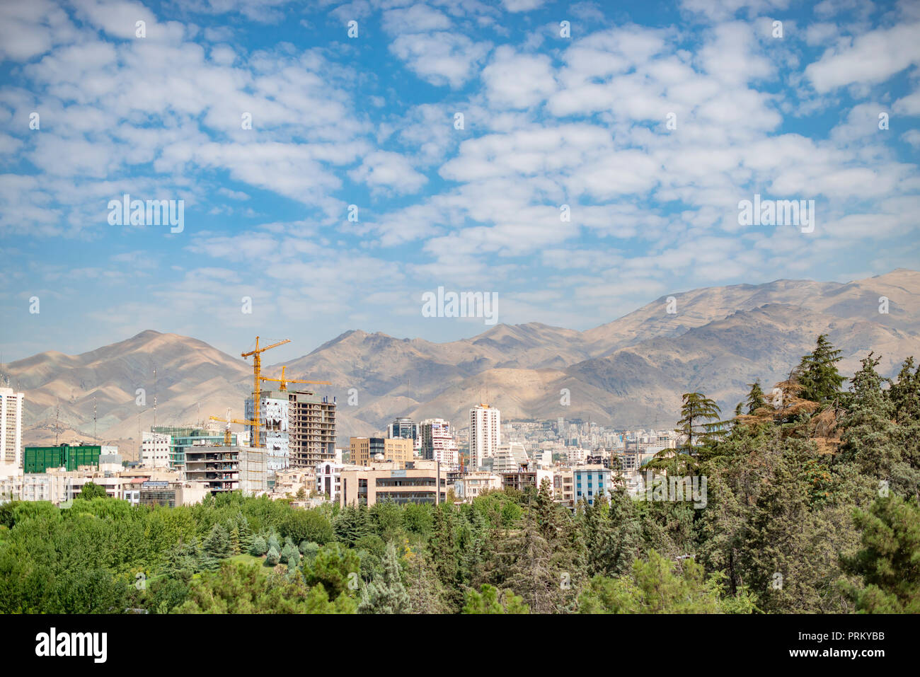 Teheran capital of Iran, city view with mountains and new buildings ...