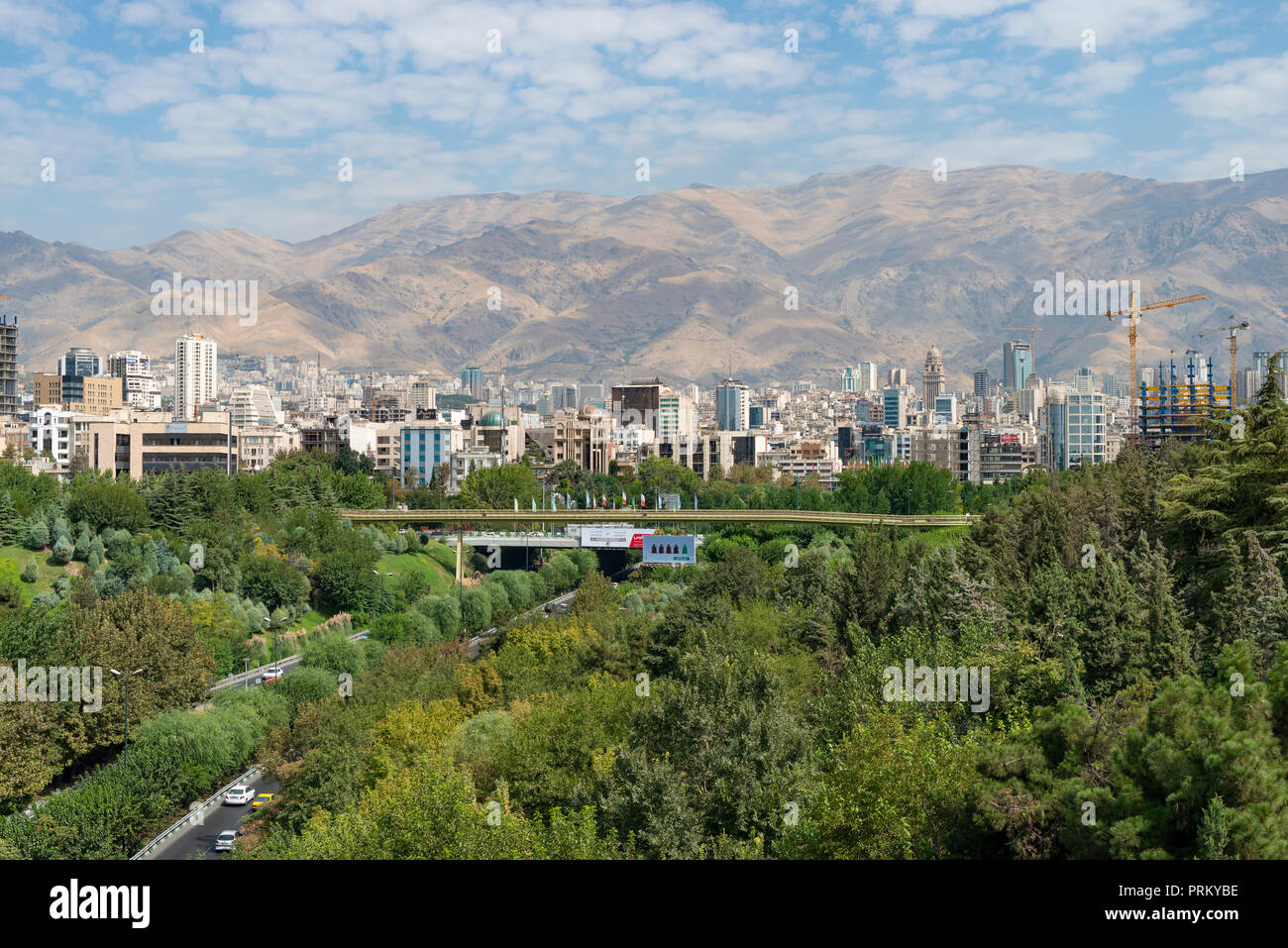 Teheran capital of Iran, city view with mountains and new buildings ...