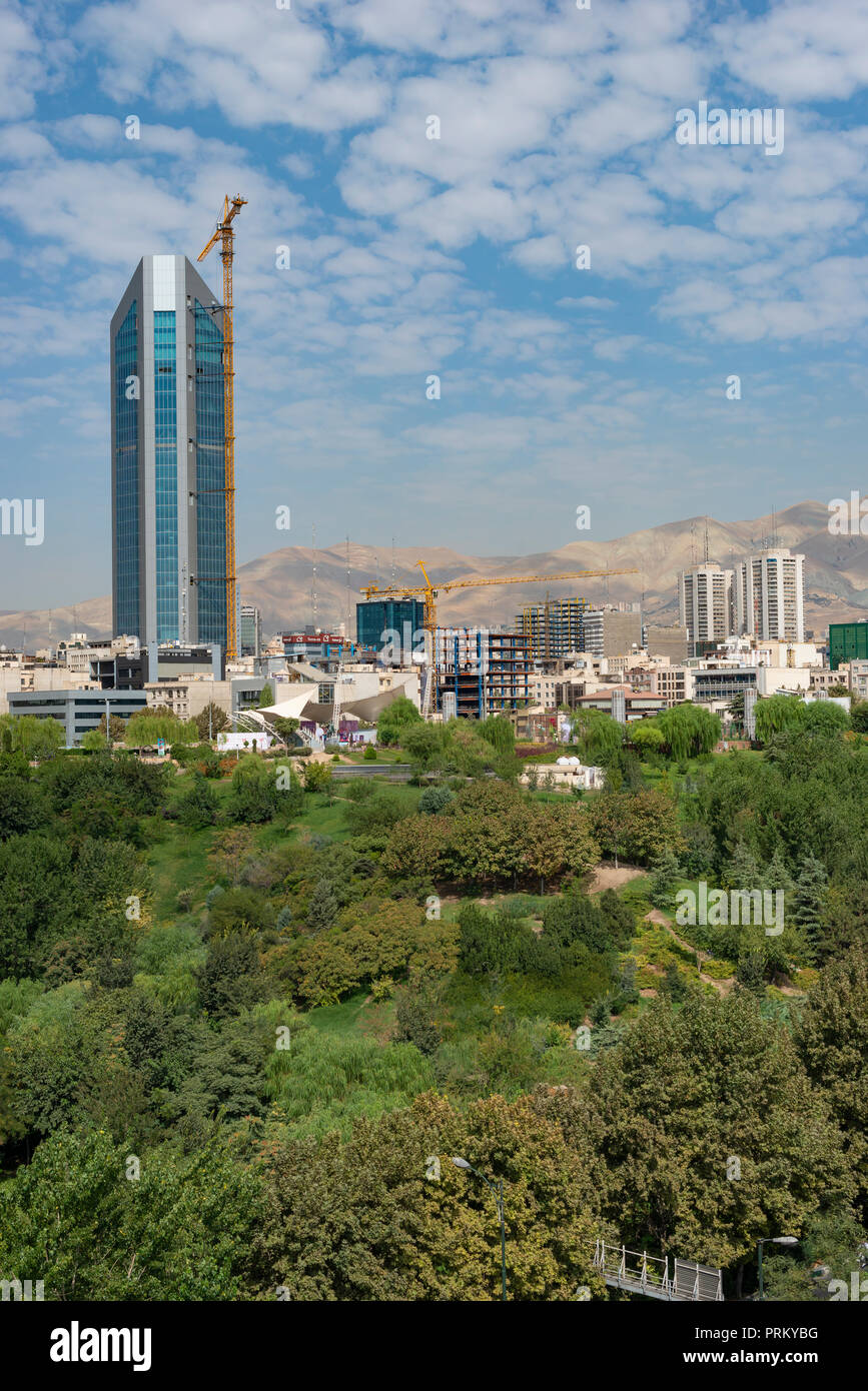 Teheran capital of Iran, city view with mountains and new buildings ...