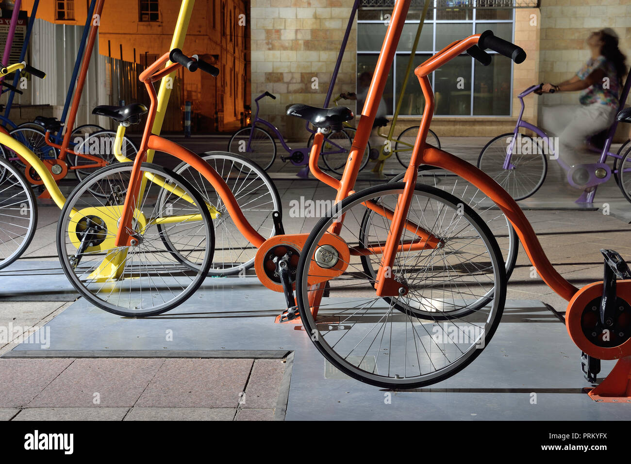Colorful bikes exposition Stock Photo - Alamy