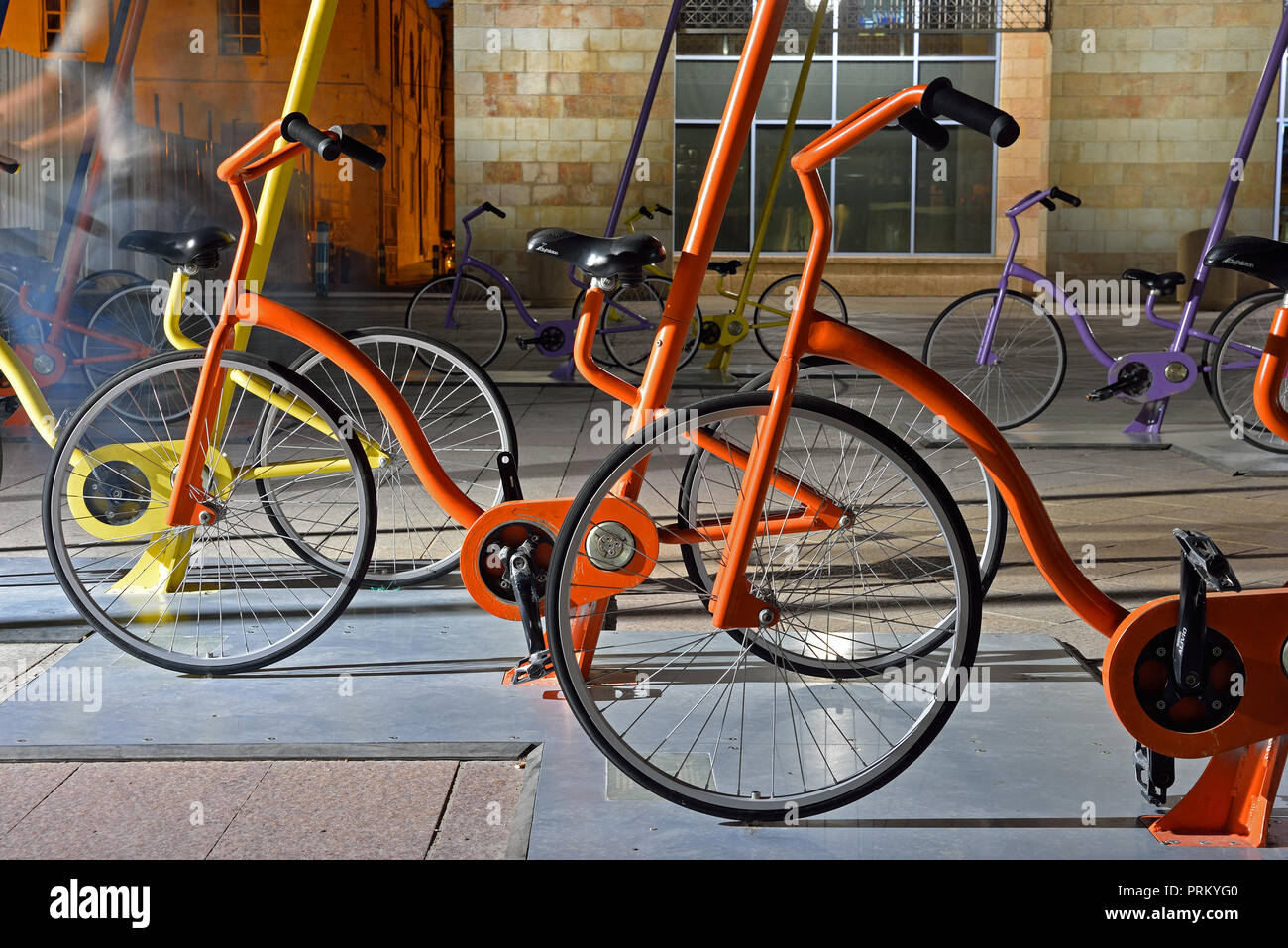 Colorful bikes exposition Stock Photo - Alamy