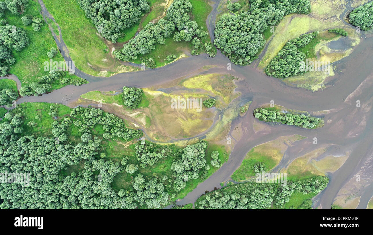 Aerial landscape -natural river Stock Photo - Alamy