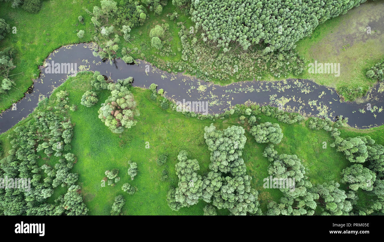 Aerial landscape - natural river Stock Photo - Alamy