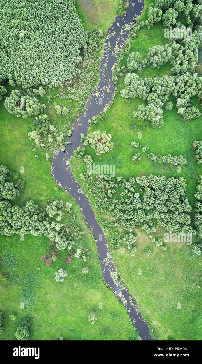 Aerial landscape - natural river Stock Photo - Alamy