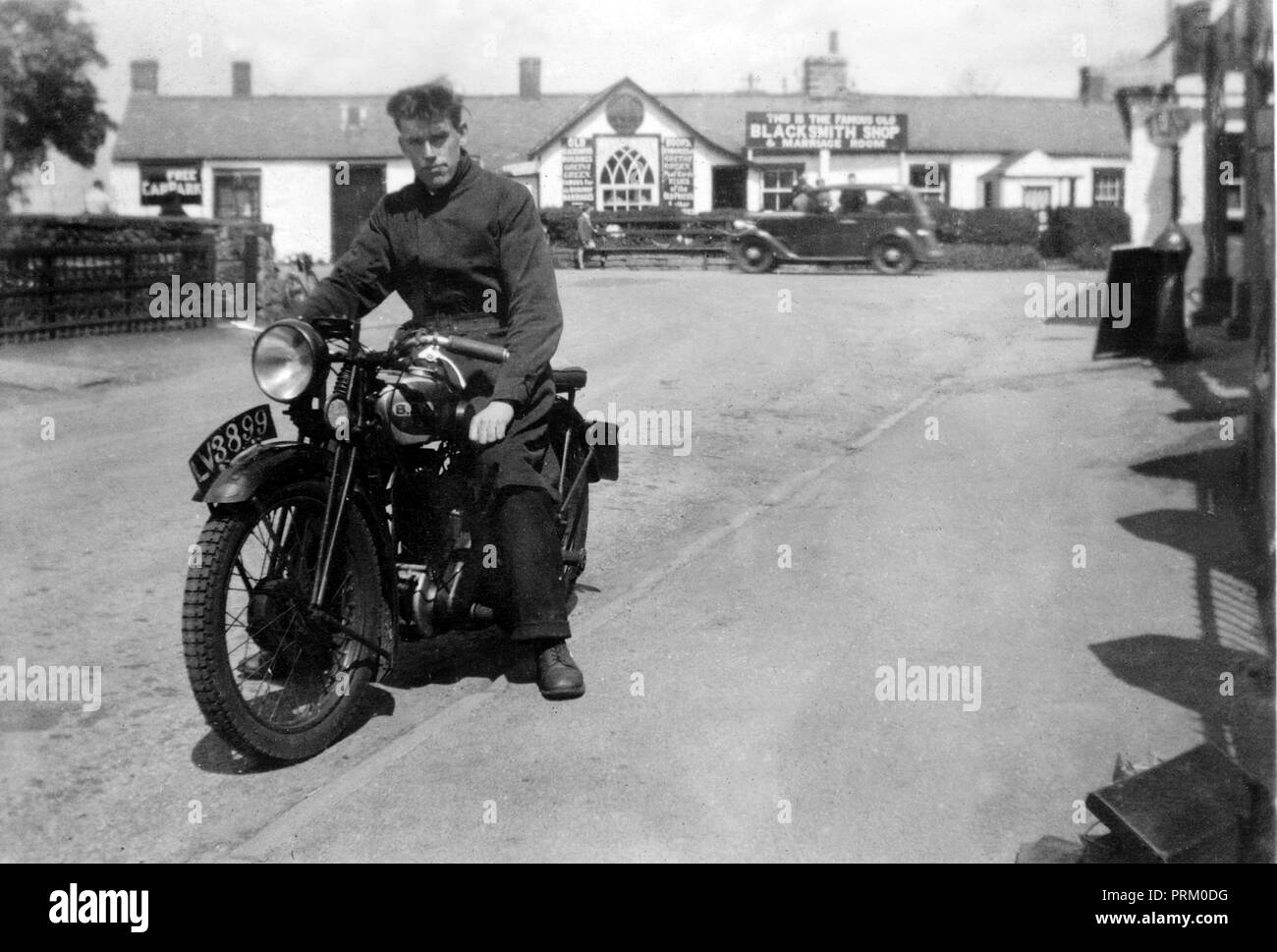 Biker on his 1932 BSA 350cc Single ohv motorcycle at The Famous Old ...