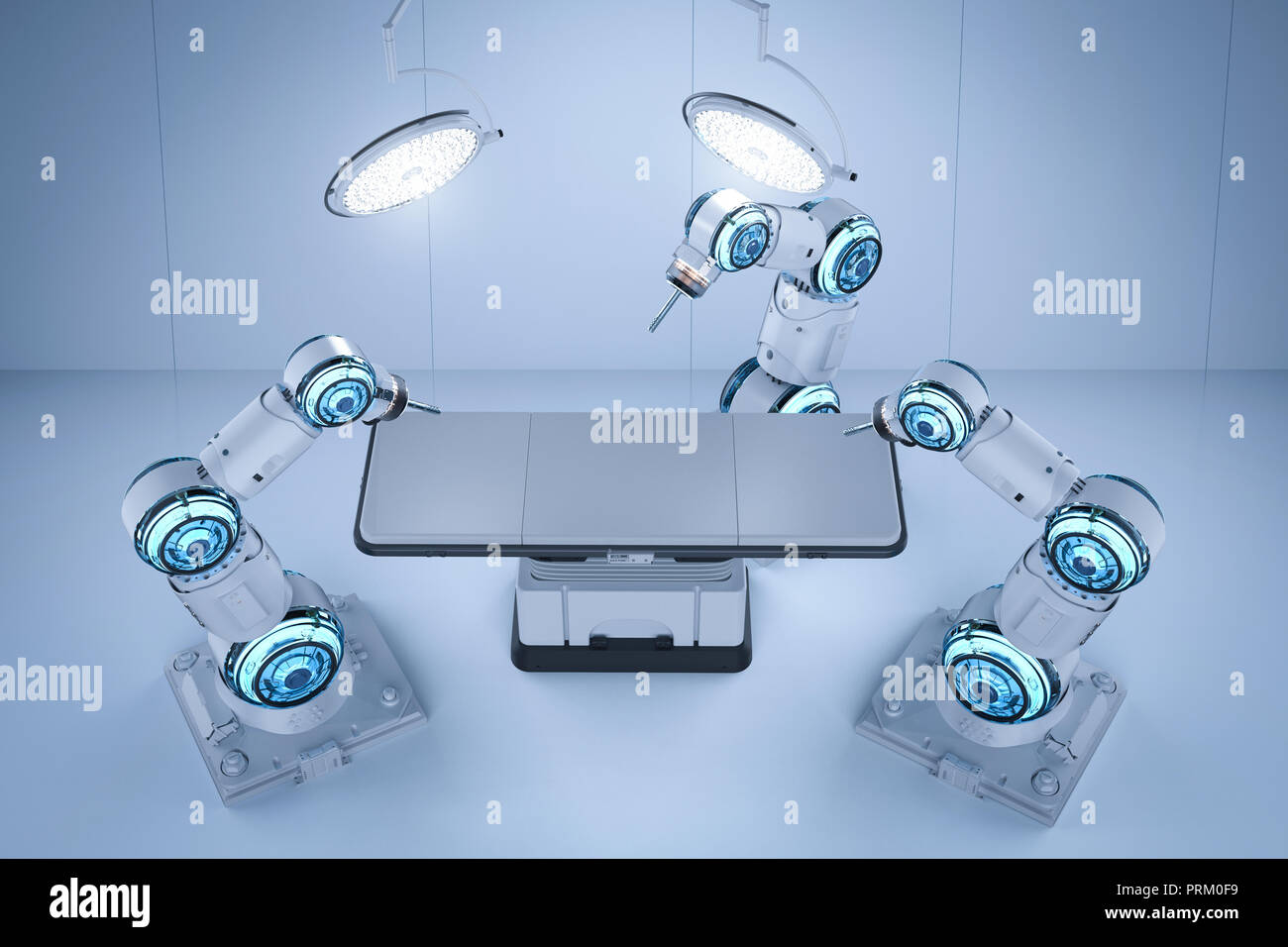 3d rendering surgery robotic arm in operating room Stock Photo - Alamy