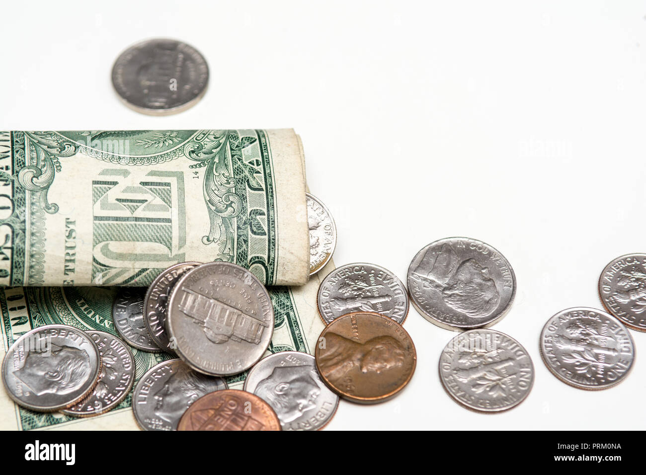American money, currency isolated on white background Stock Photo - Alamy