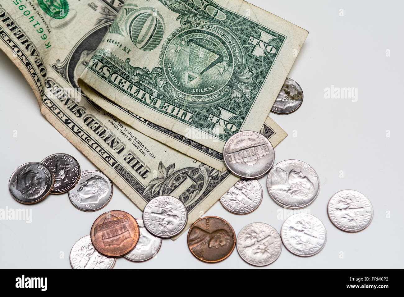 American money, currency isolated on white background Stock Photo - Alamy