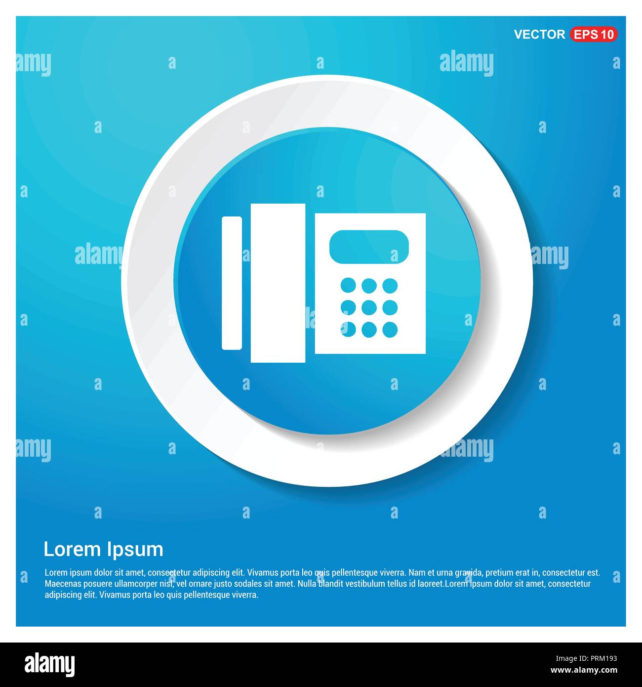 Old phone icon. Abstract Blue Web Sticker Button - Free vector icon ...