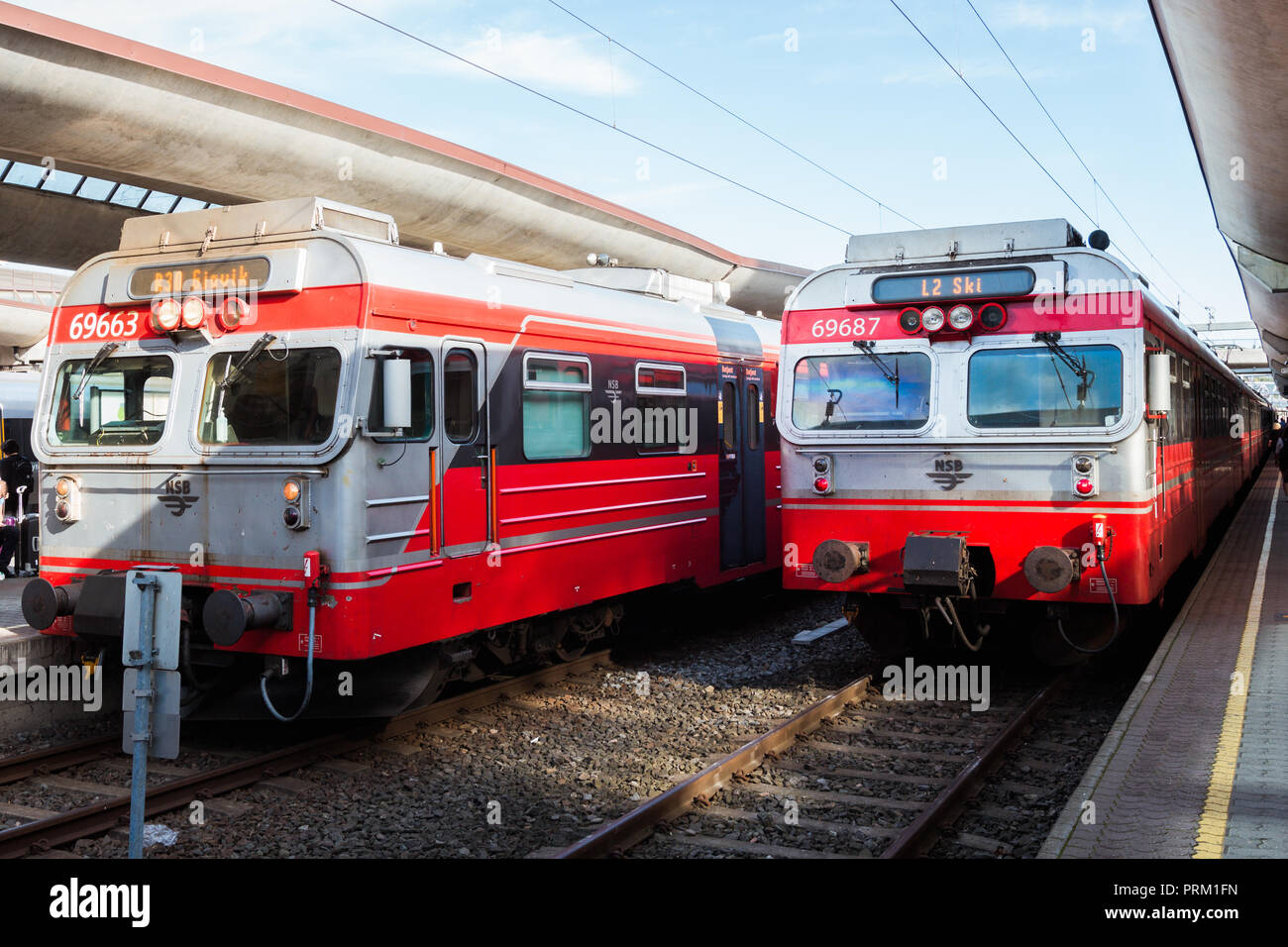 NSB Class 69 D-series trains at Oslo S station, Norway Stock Photo - Alamy