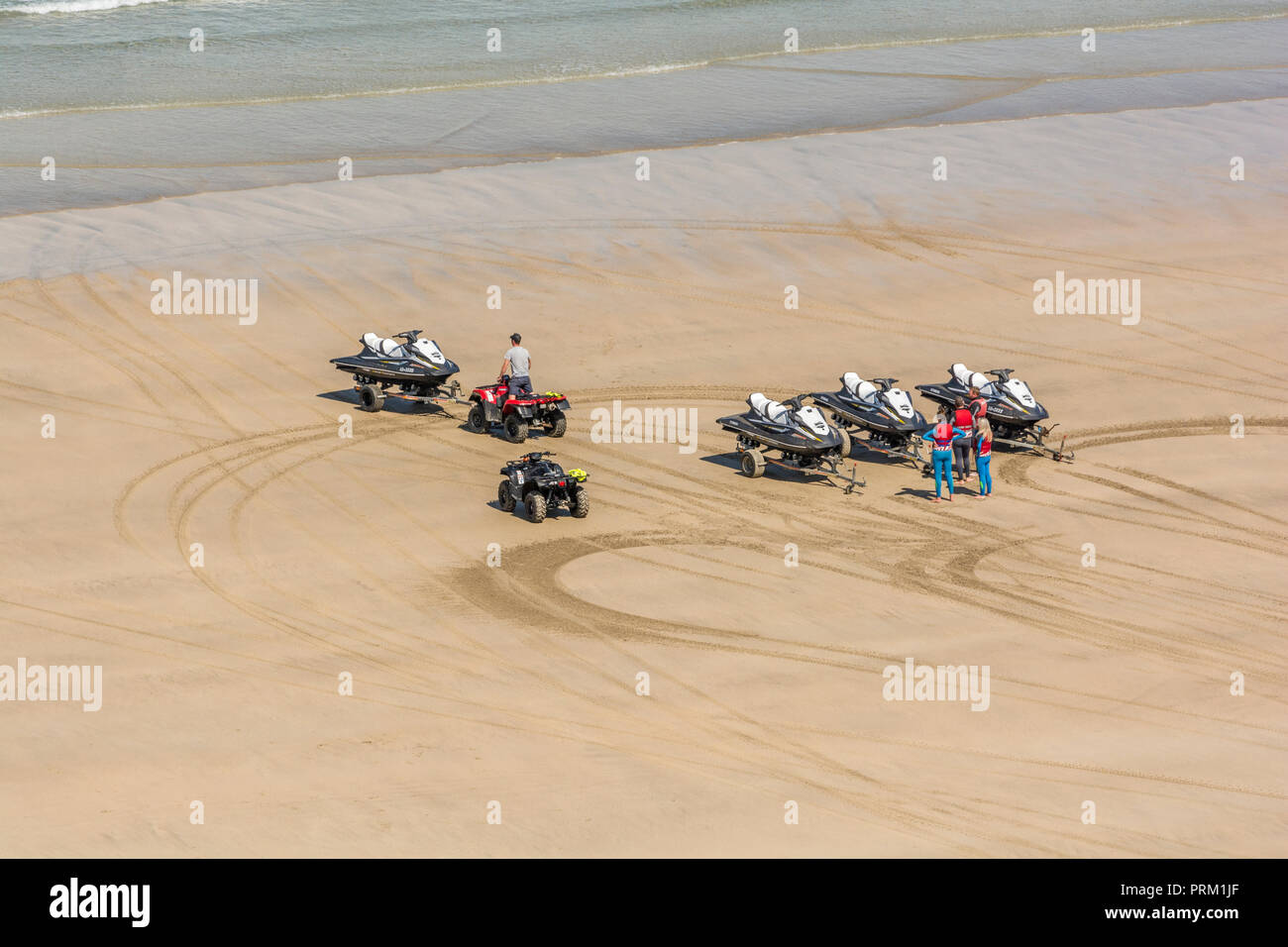 Jet Ski rides and hires at Newquay, Cornwall. The Jet Ski trailers on ...