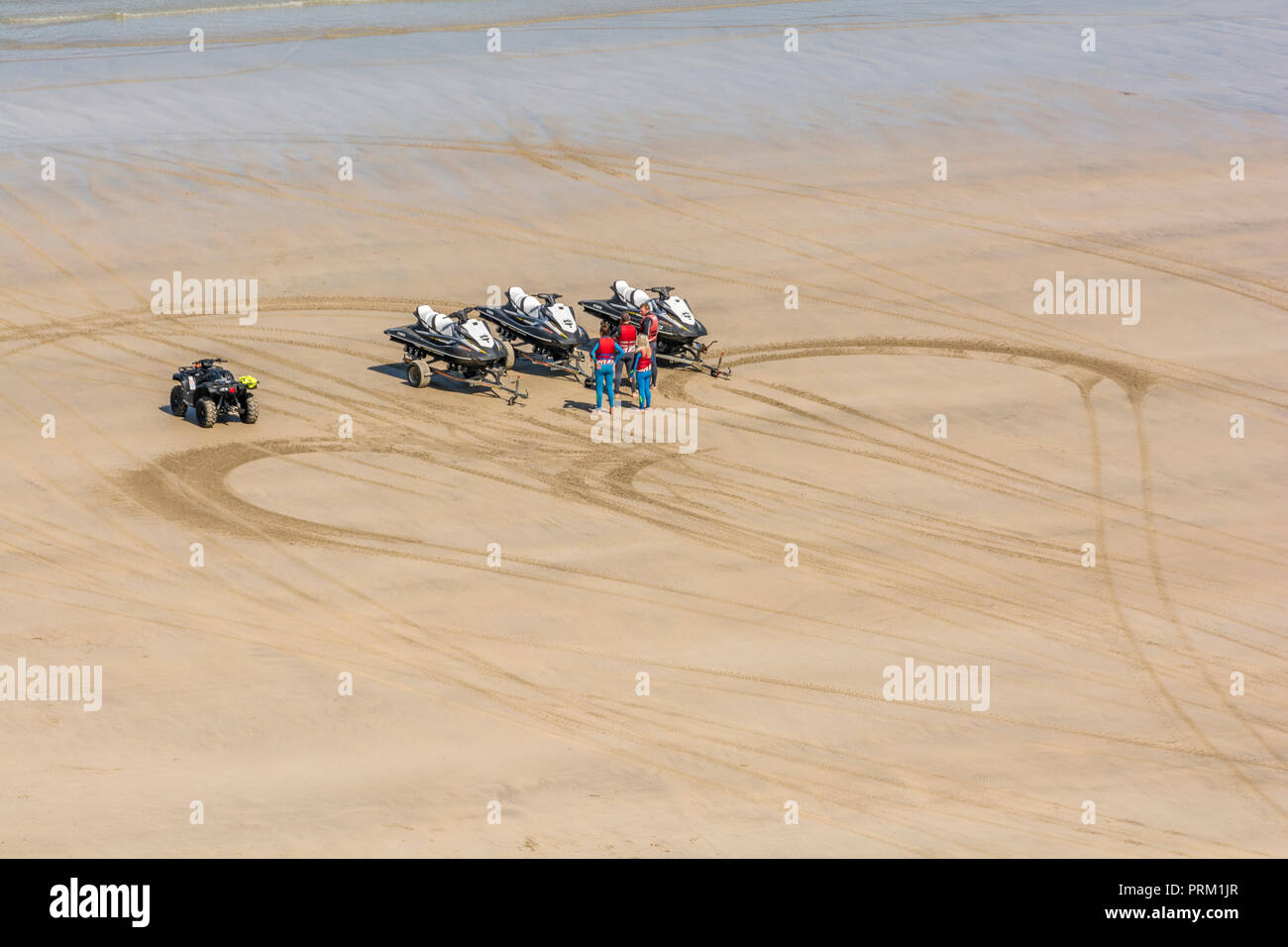 Jet Ski rides and hires at Newquay, Cornwall. The Jet Ski trailers on ...