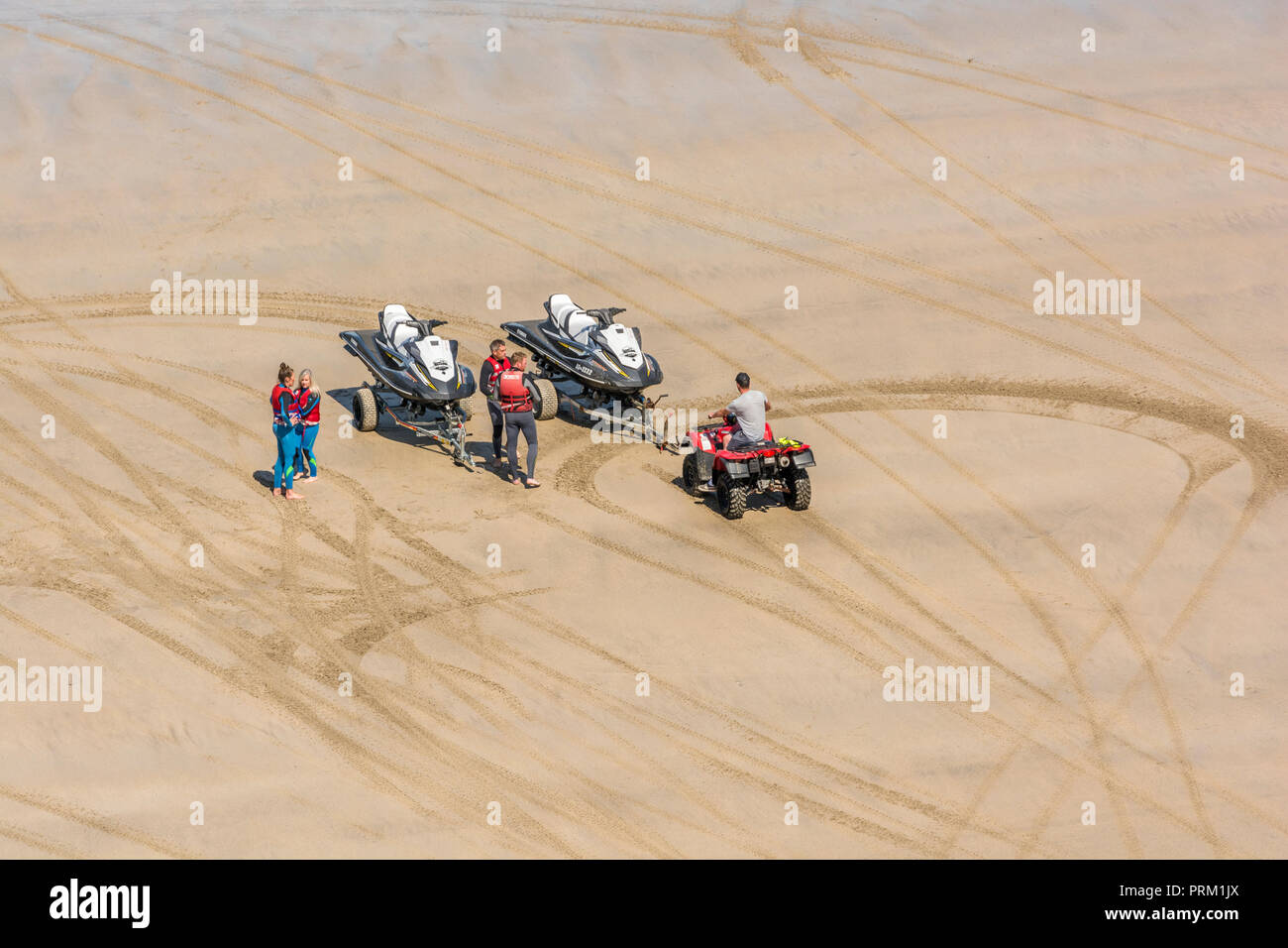 Jet Ski rides and hires at Newquay, Cornwall. The Jet Ski trailers on ...