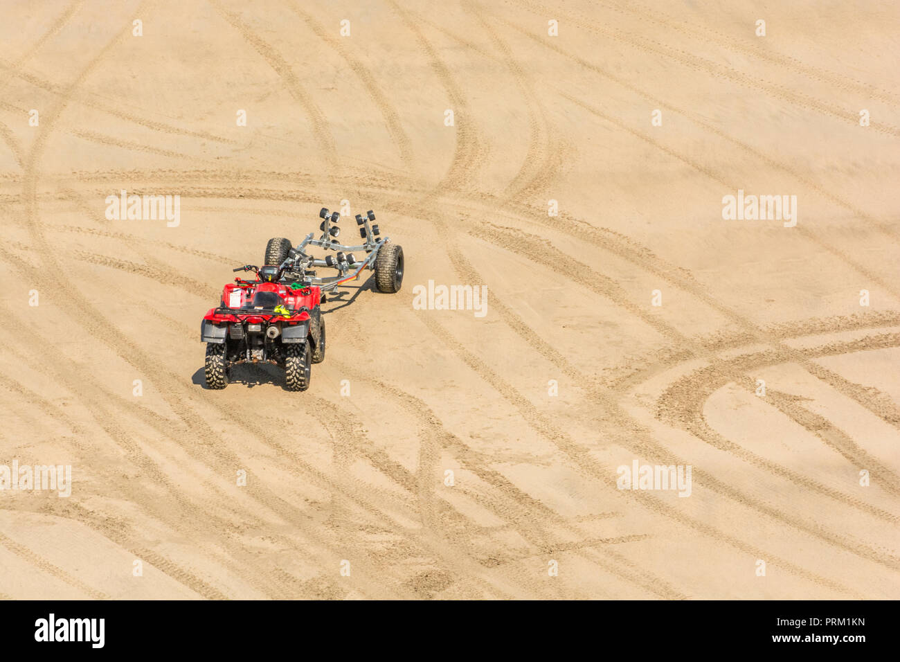 Jet Ski trailers on the beach, a company offering Jet Ski rides and ...