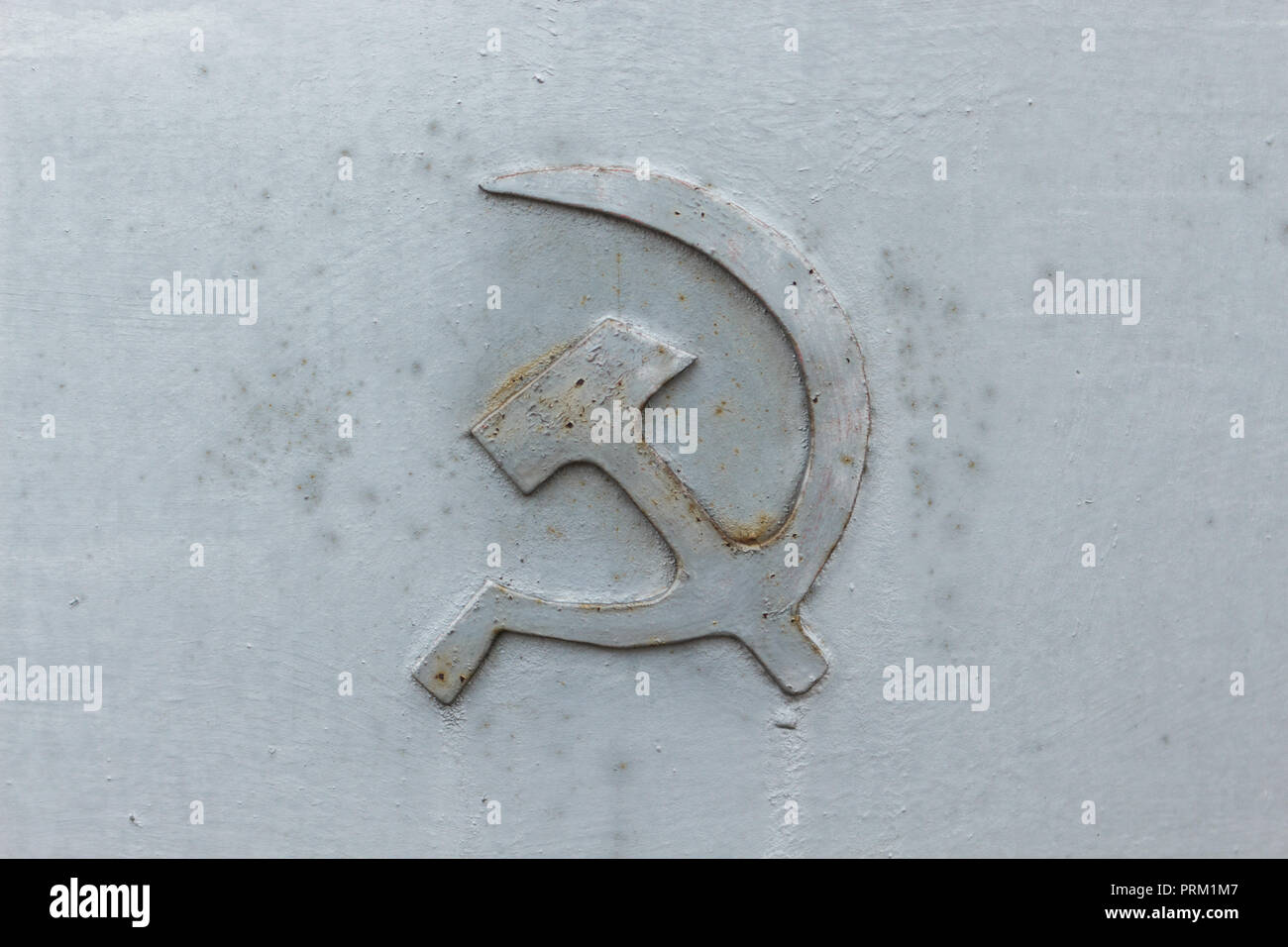Hammer and Sickle imprints left in metal at former soviet mining ...