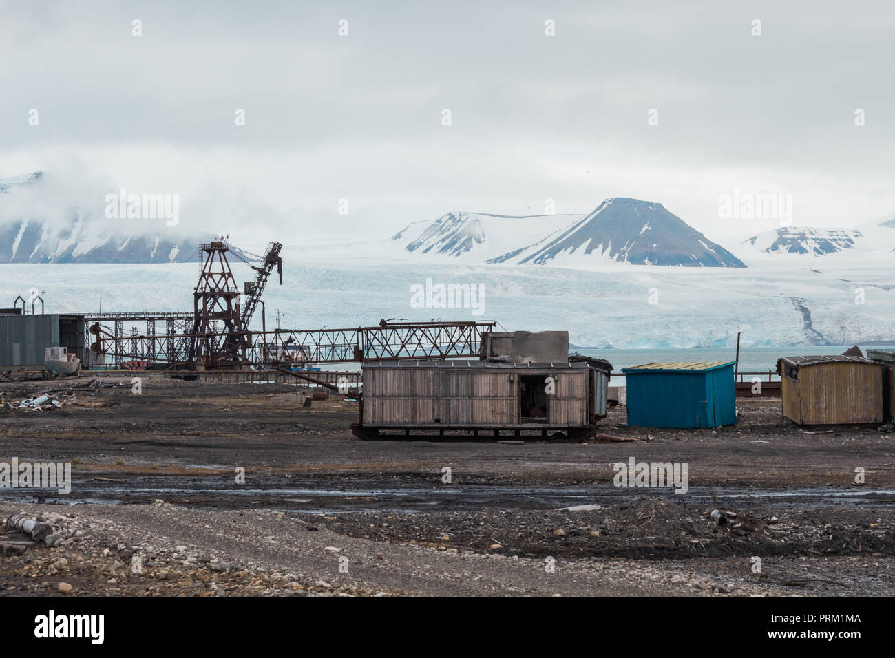 Abandoned Soviet coal mining outpost of Pyramiden in Svalbard, Norway ...