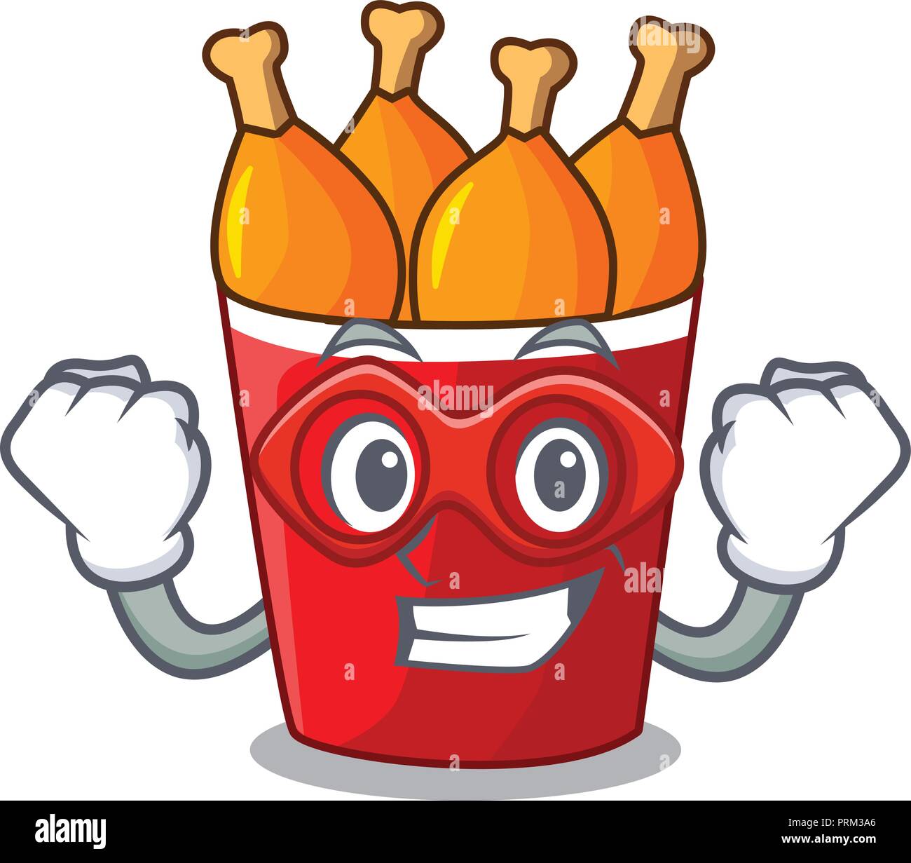 Super hero fried chicken in red bucket cartoon Stock Vector Image & Art ...